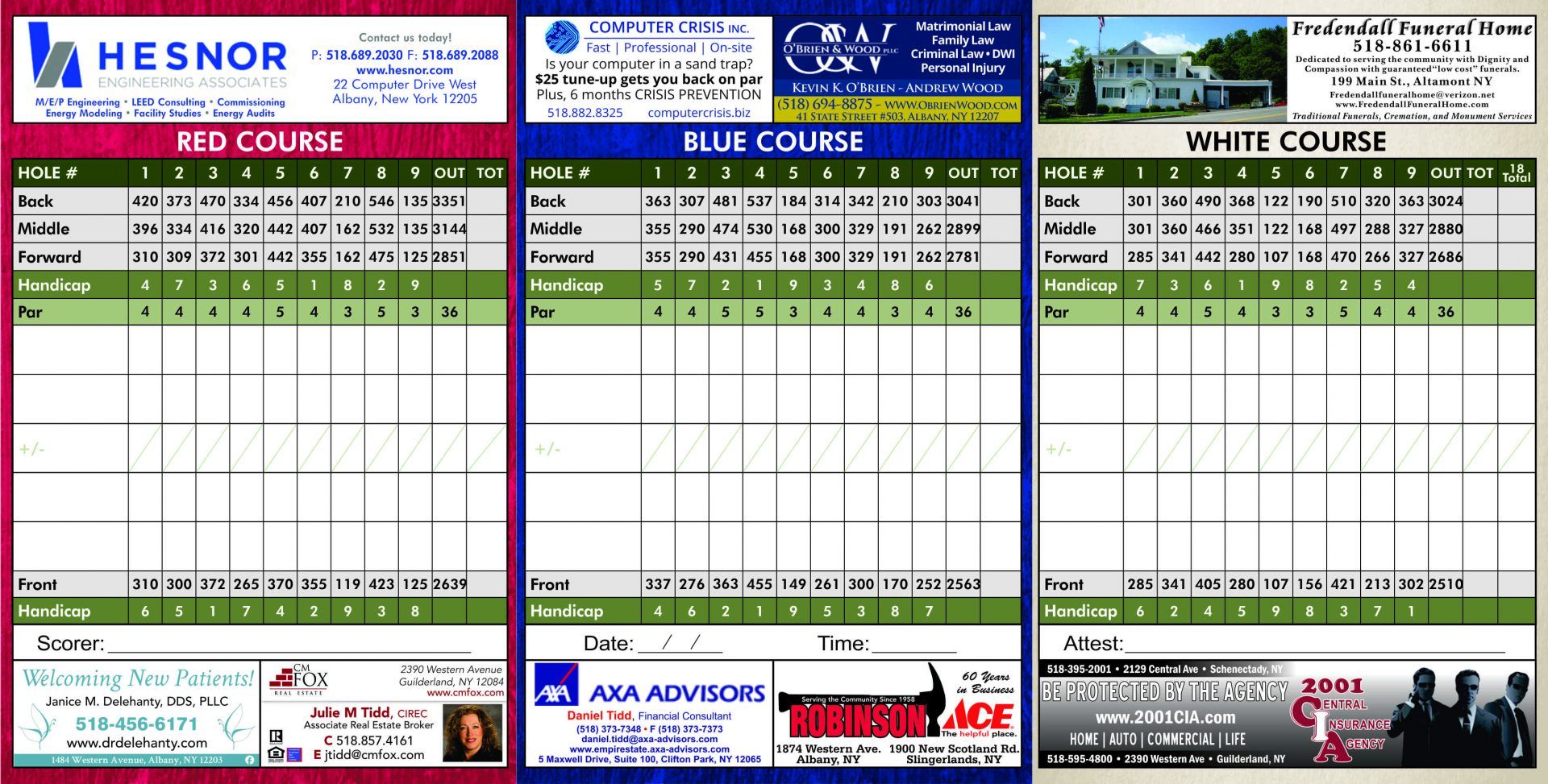 Layout & Scorecard - Western Turnpike Golf Course